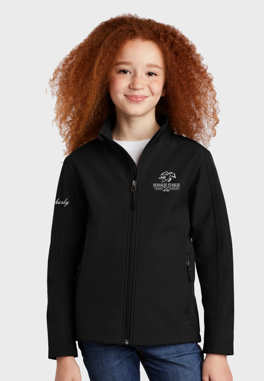 Honalee Stables Port Authority® Youth Core Soft Shell Jacket - Black ...